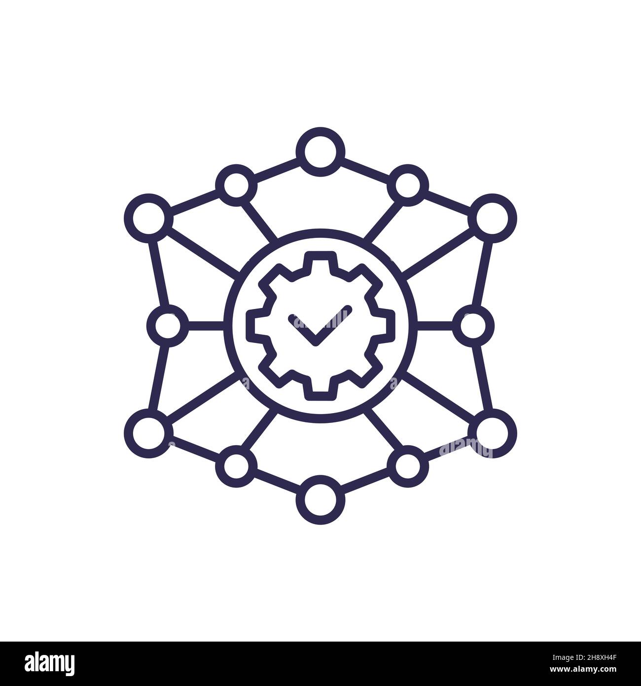 Multichannel marketing line icon on white, vector Stock Vector Image ...