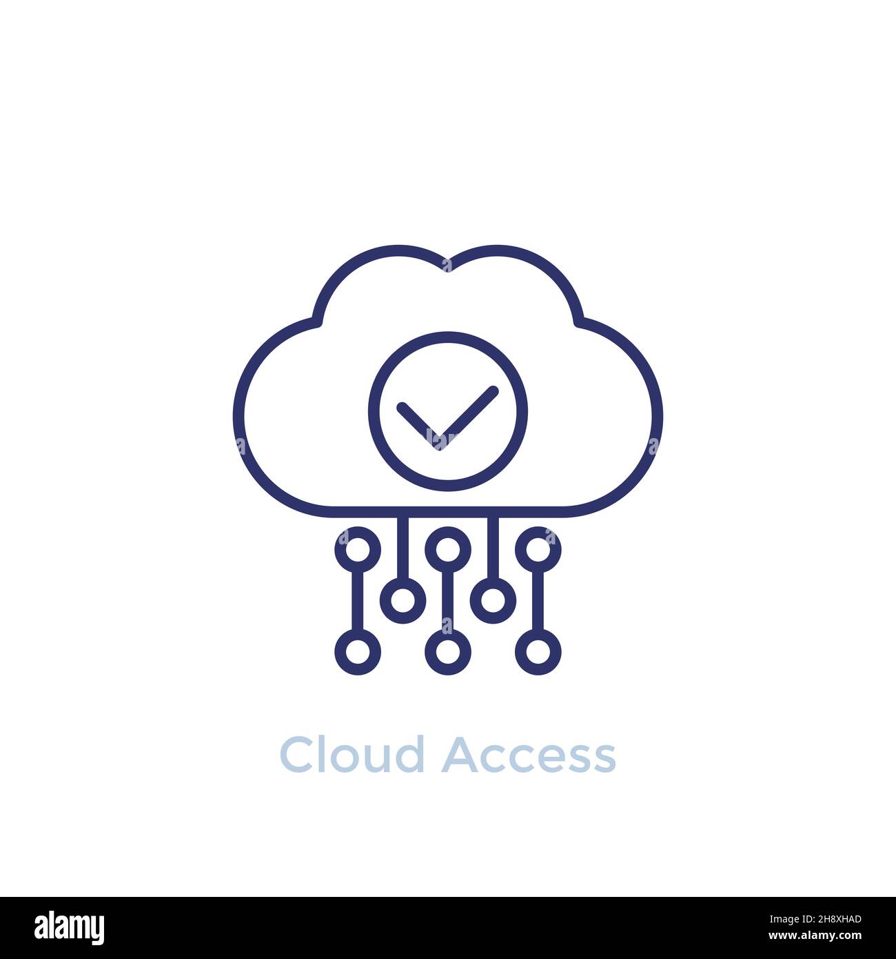 Cloud check icon outline Cut Out Stock Images & Pictures - Alamy