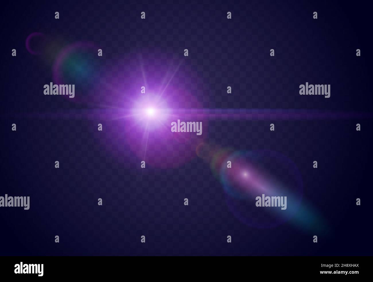 Transparent sunlight special lens flare light effect. Sun flash camera ...