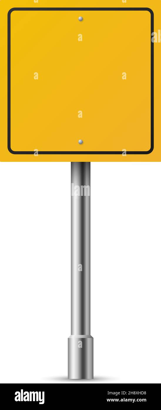 Blank traffic sign. Yellow square street board template Stock Vector ...