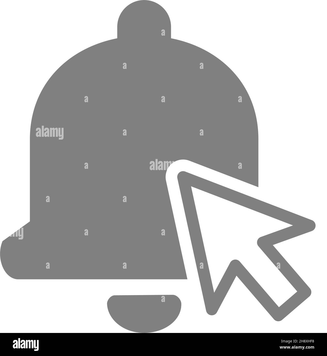 Arrow cursor click the notification bell icon. Subscribe button, bell ...