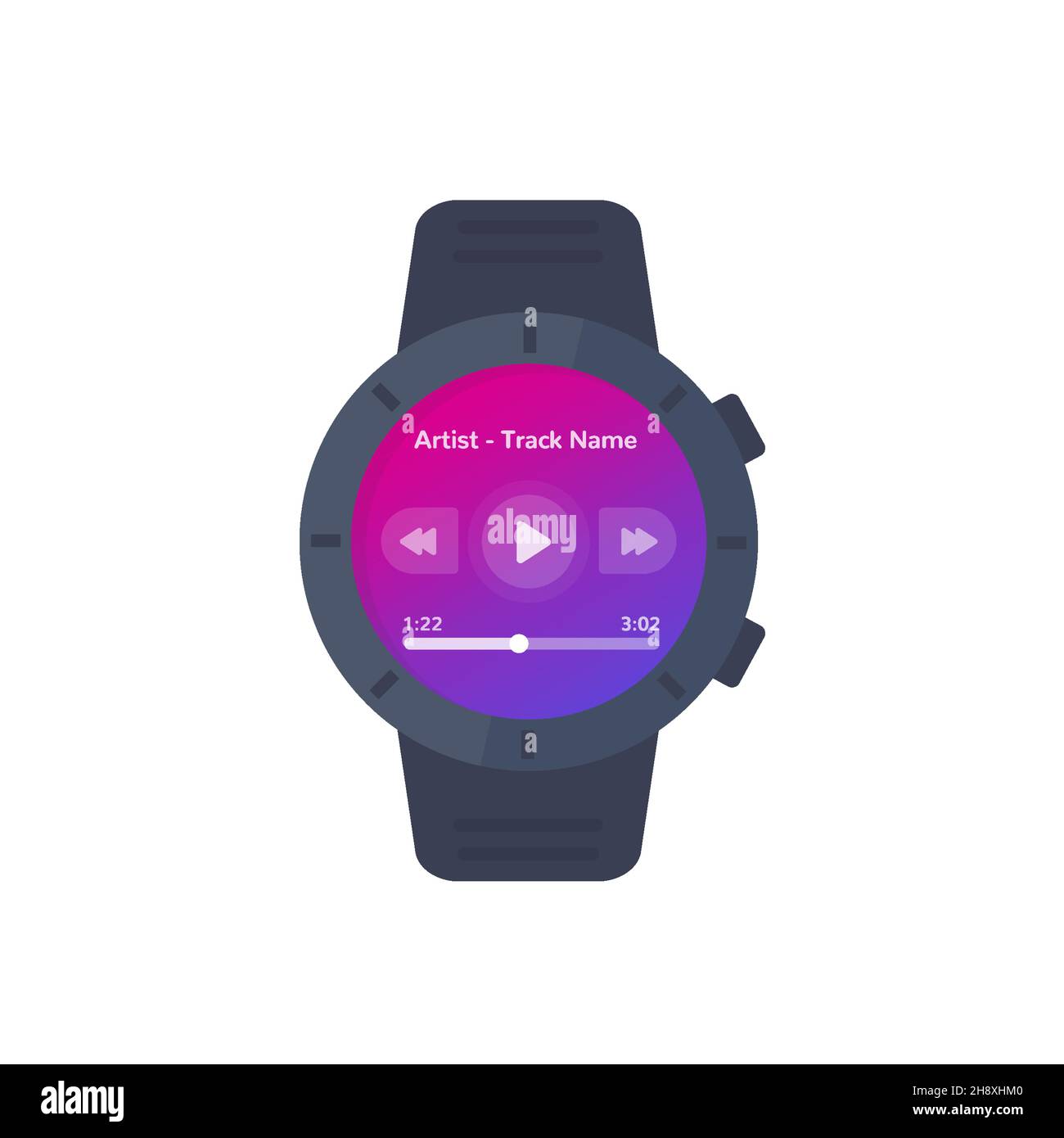 Smartwatch music player app Cut Out Stock Images & Pictures - Alamy