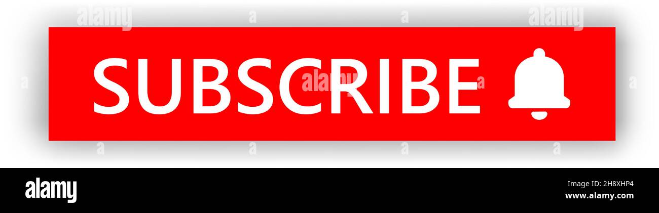 Subscribe button for social media webpage. Red subscribe button with ...