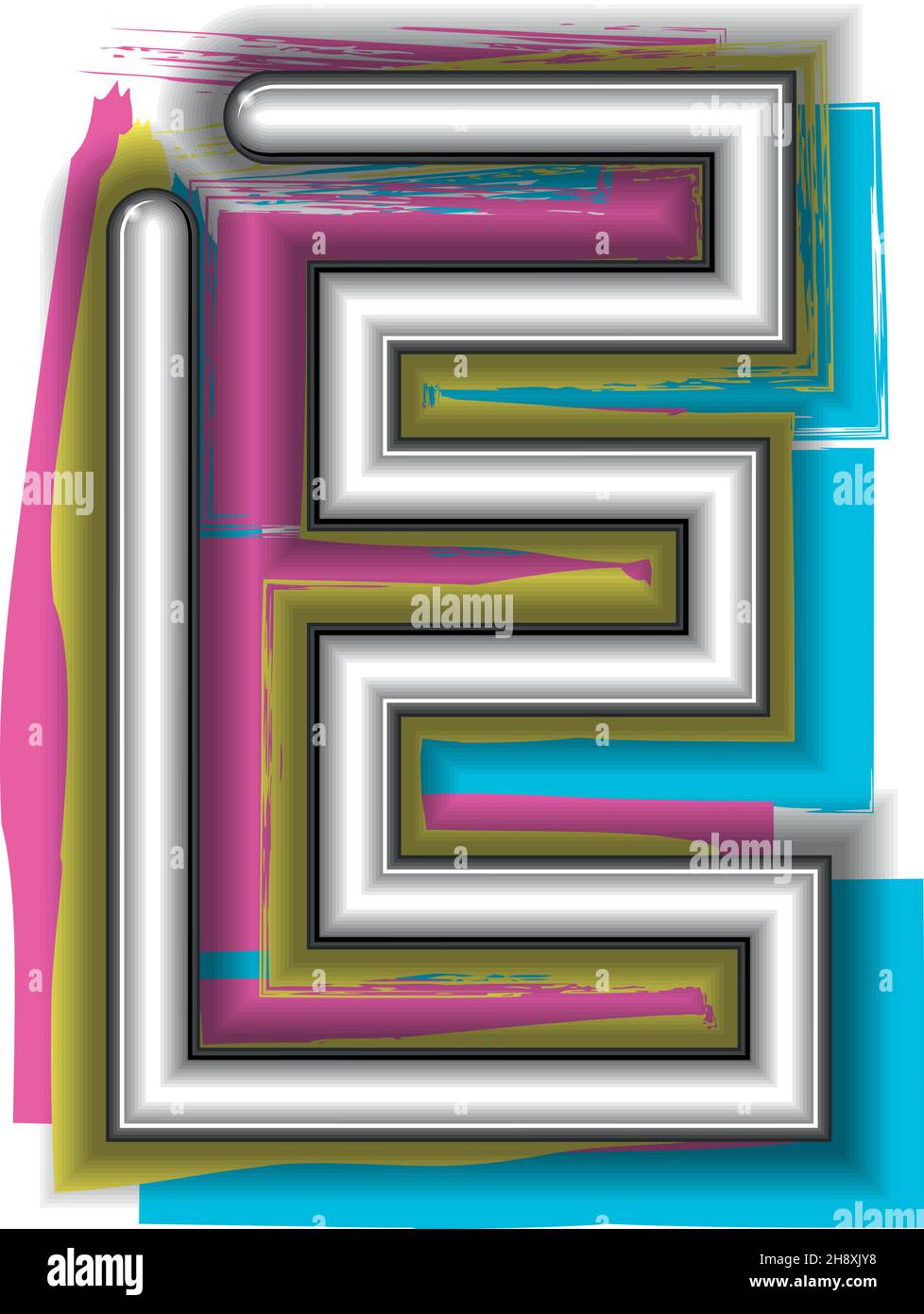 Neon letter e Stock Vector Images - Alamy