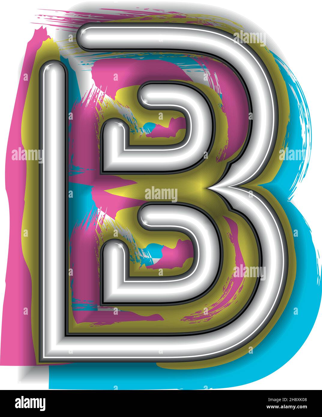 Neon Sign Letter B Vector illustration Stock Vector Image & Art - Alamy