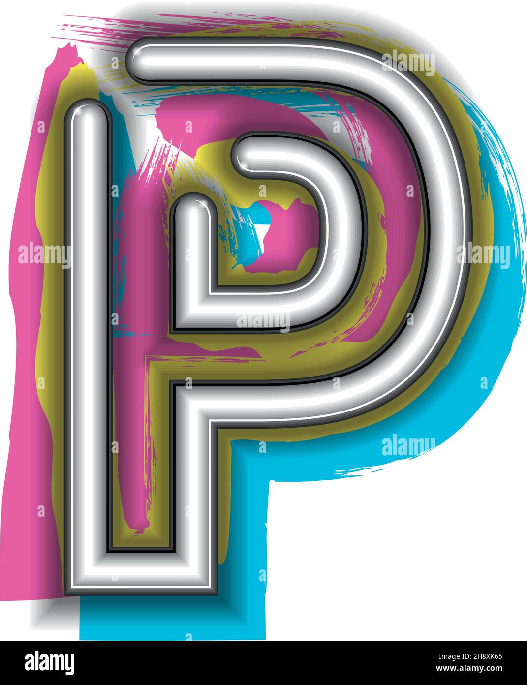 Neon Sign Letter P Vector illustration Stock Vector Image & Art - Alamy