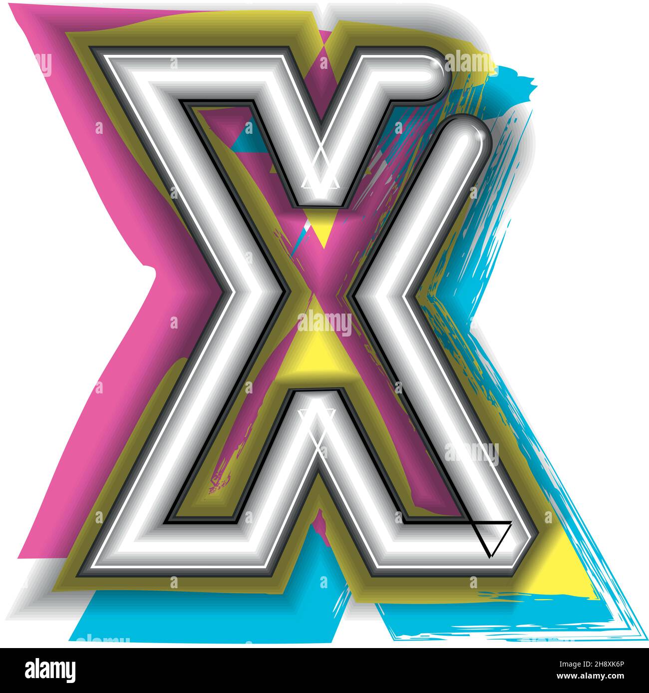 Neon letter x Stock Vector Images - Alamy