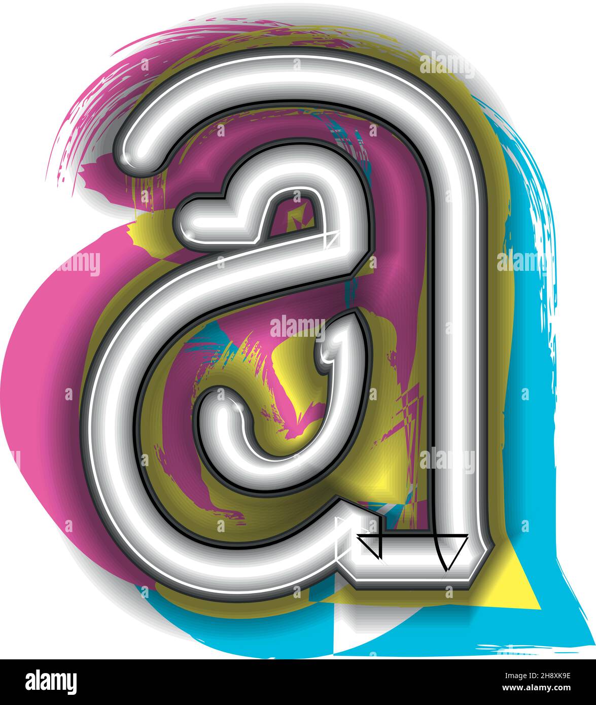 Neon letter a Stock Vector Images - Alamy