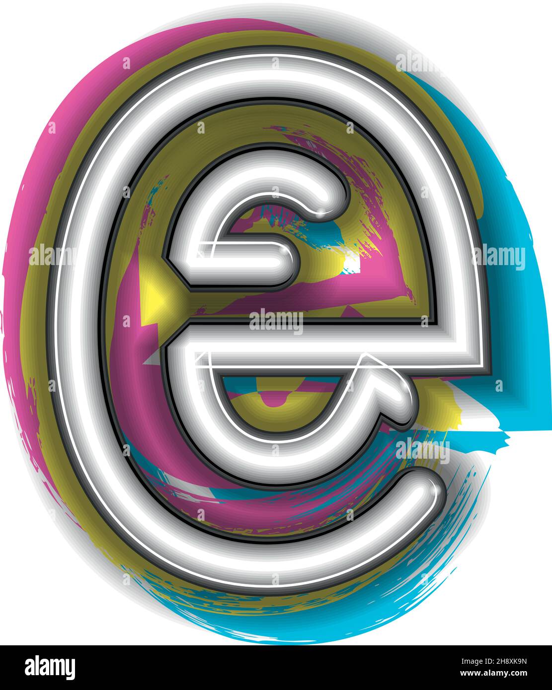 Neon letter e Stock Vector Images - Alamy