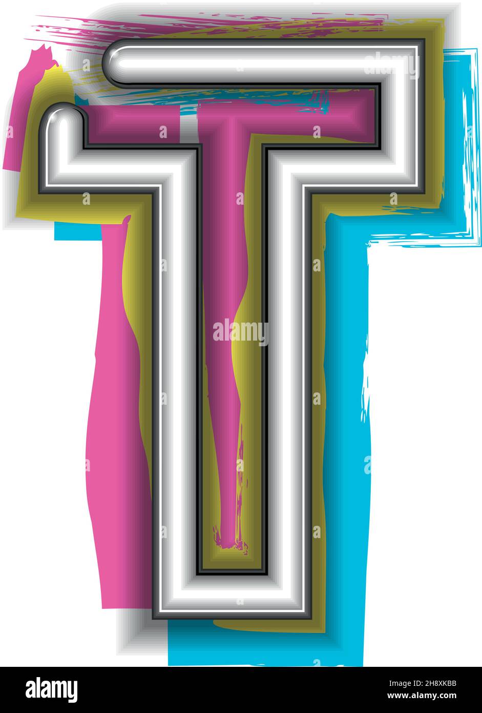 Neon letter t Cut Out Stock Images & Pictures - Alamy