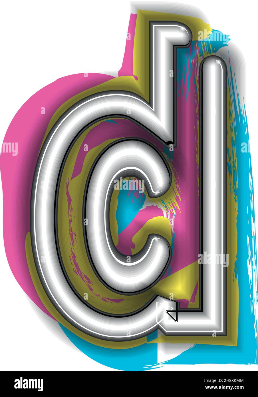 Illuminated letter d Stock Vector Images - Alamy