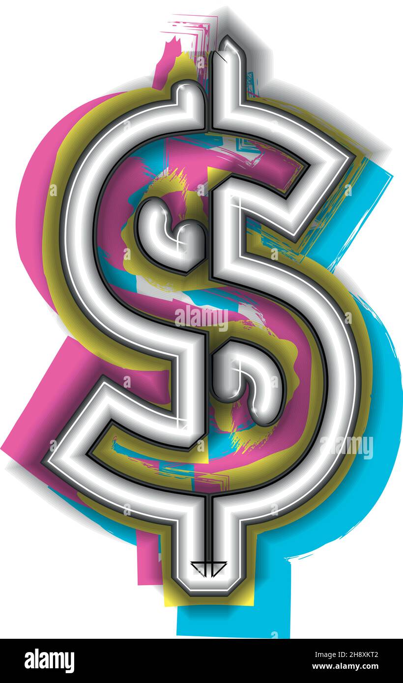 Neon dollar sign Stock Vector Images - Alamy