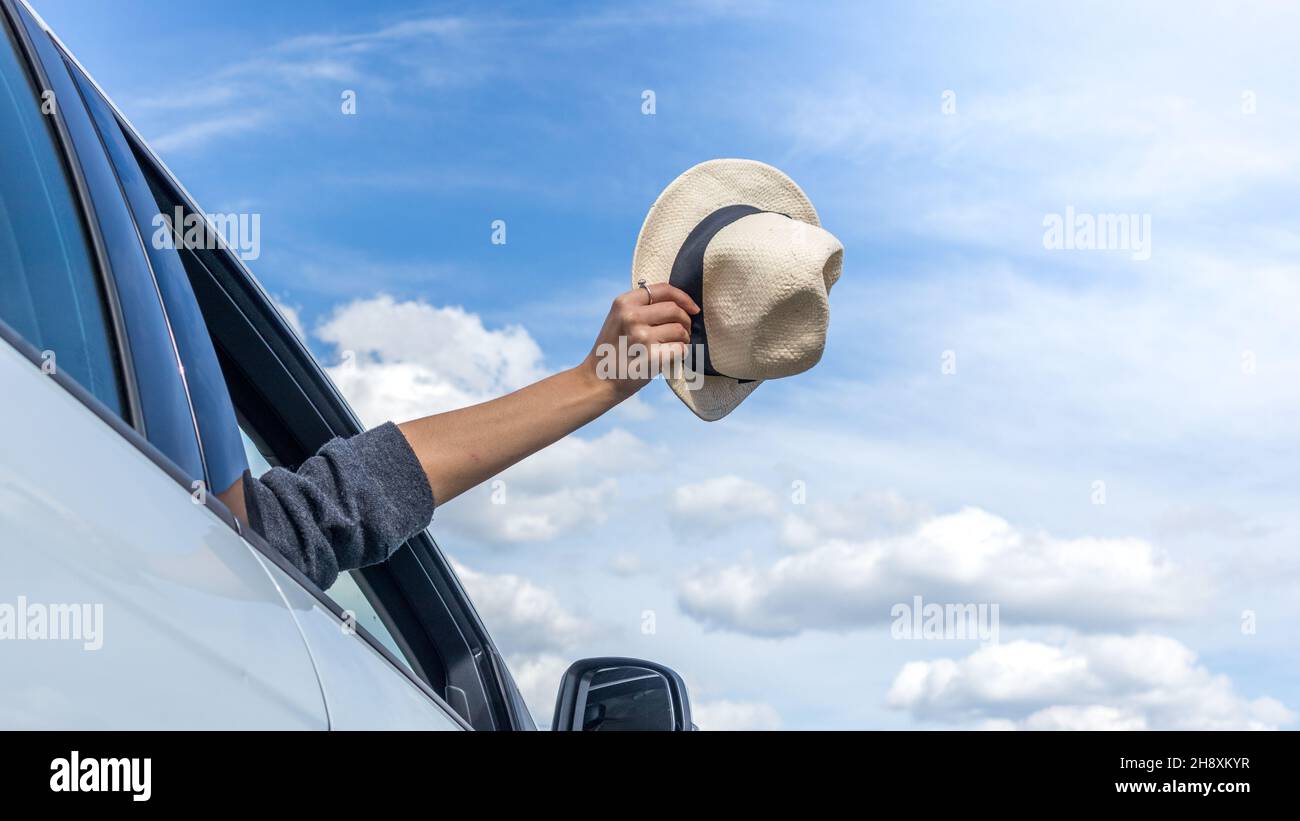 Car hand waving hi-res stock photography and images - Alamy