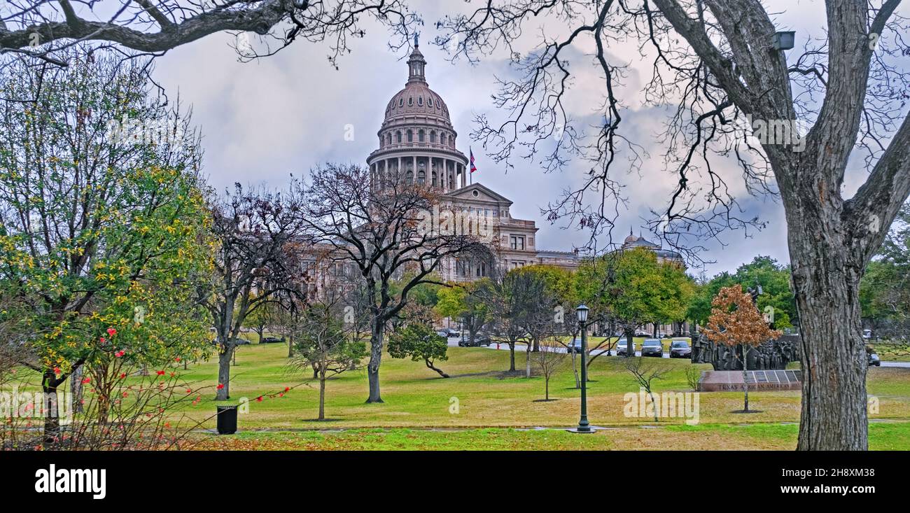 Texas State Capitol in autumn / fall, seat of government of the ...