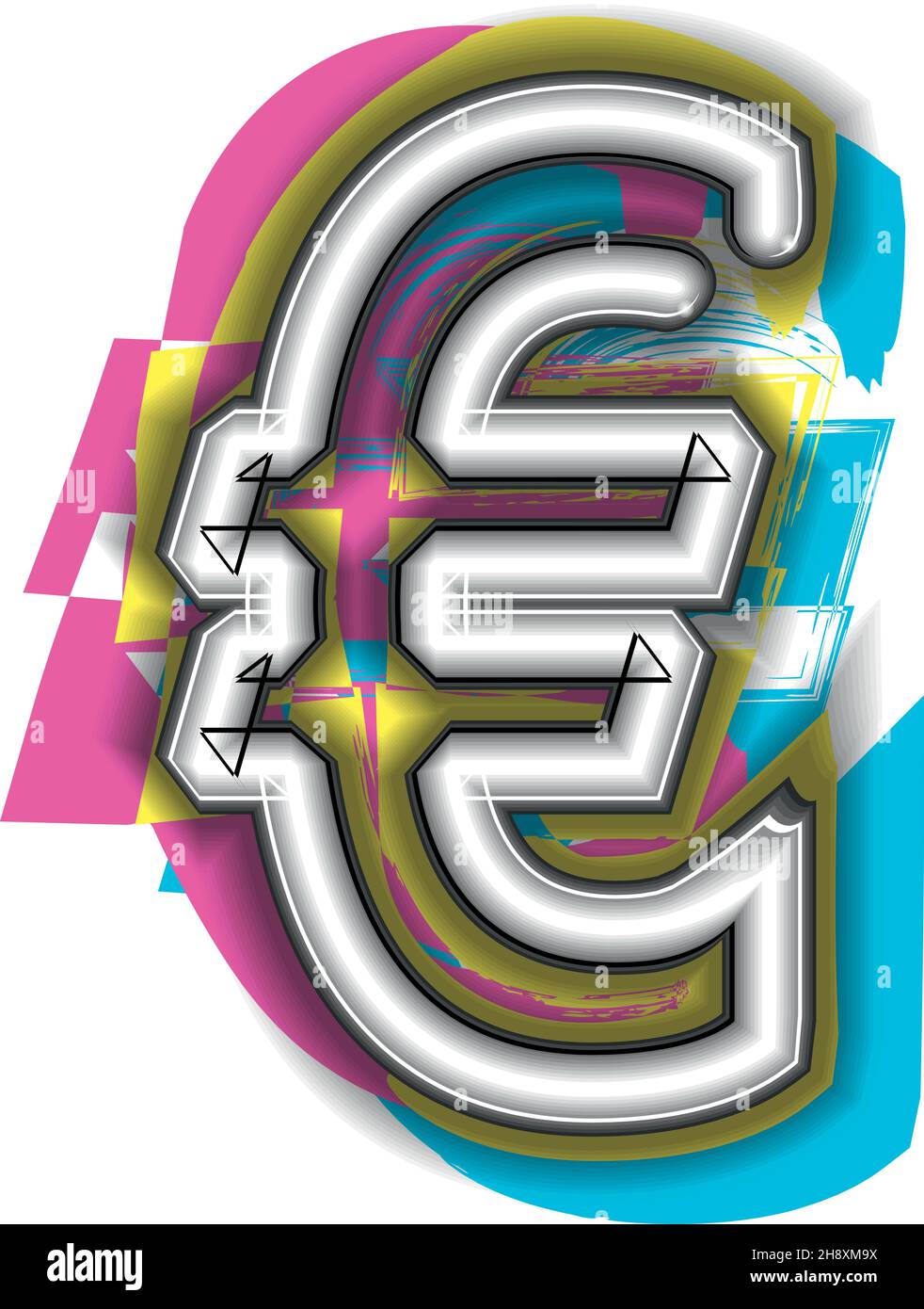 Euro symbol illuminated Stock Vector Images - Alamy