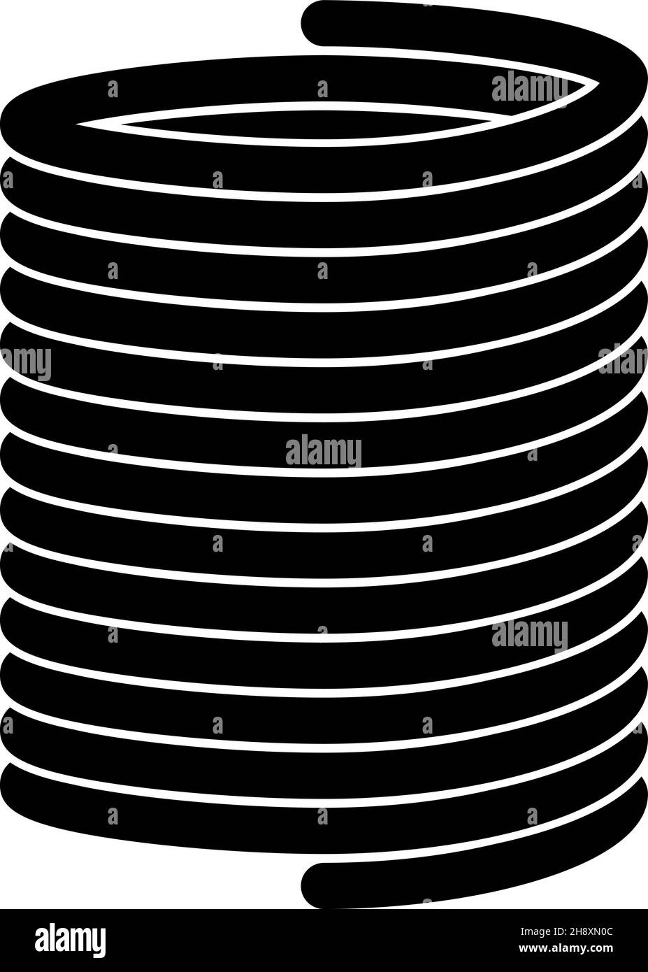Cylindrical metal spring. Compressed steel coil cable Stock Vector ...