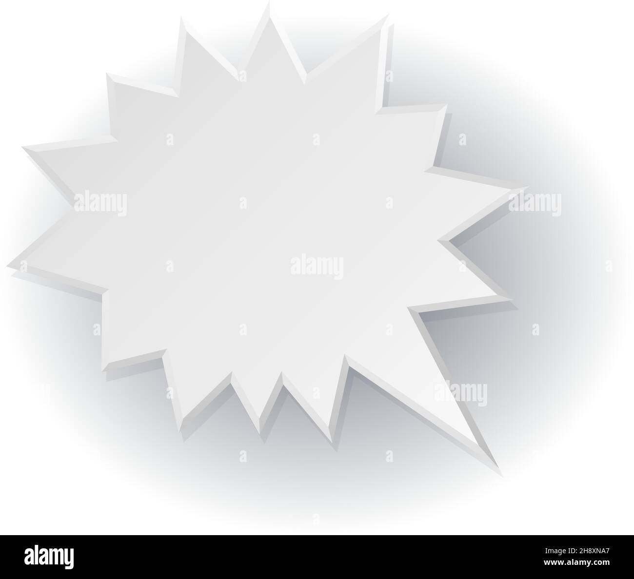 Shout bubble in paper cut style. Speech balloon with shadow isolated on ...