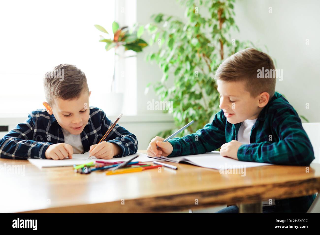 child boy homework school education classroom studying childhood home ...