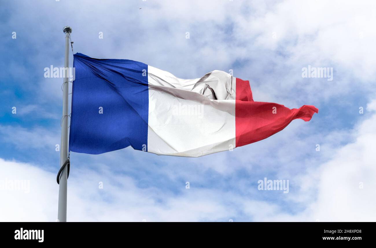 Blue france flag banner hi-res stock photography and images - Alamy