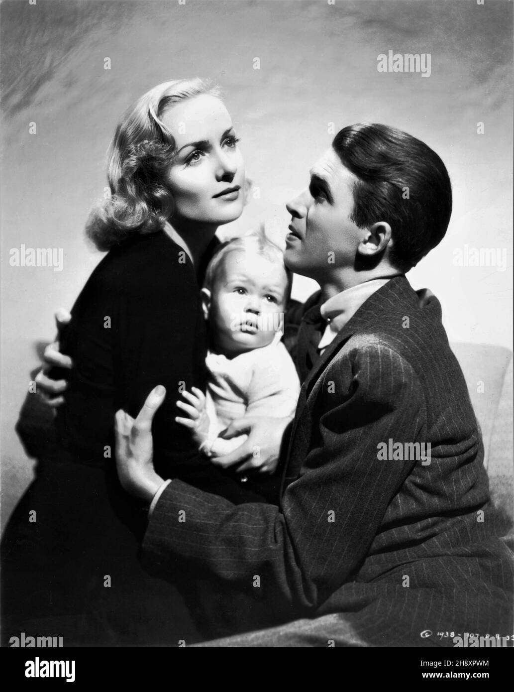 CAROLE LOMBARD JAMES STEWART and one year old JACKIE TAYLOR publicity ...