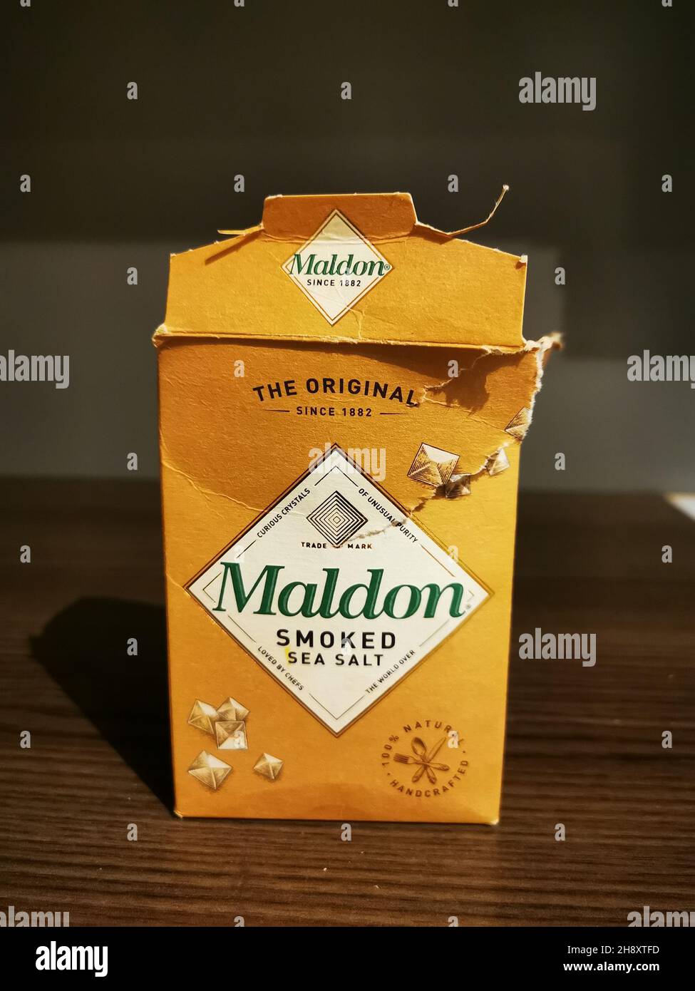 Maldon sea salt box hi-res stock photography and images - Alamy