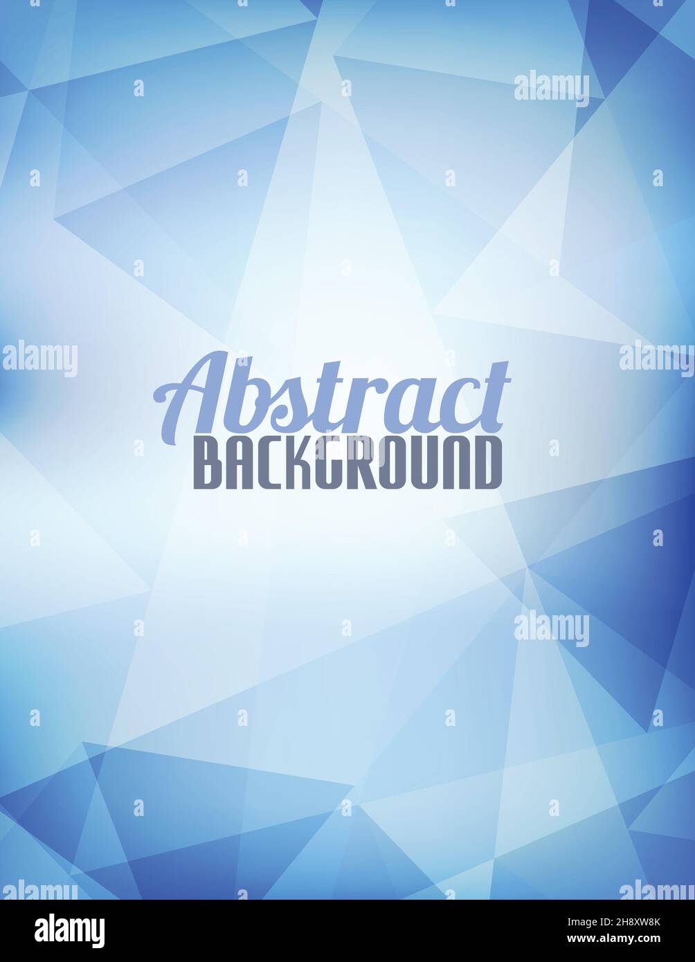 Abstract vertical blue background with transparent triangles. Backdrop ...