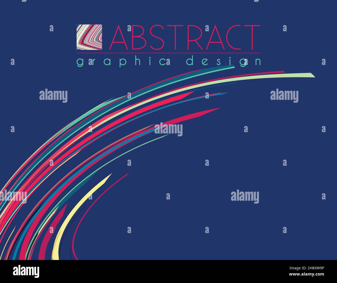 Abstract template of page with variegated strips. Vector graphic design ...