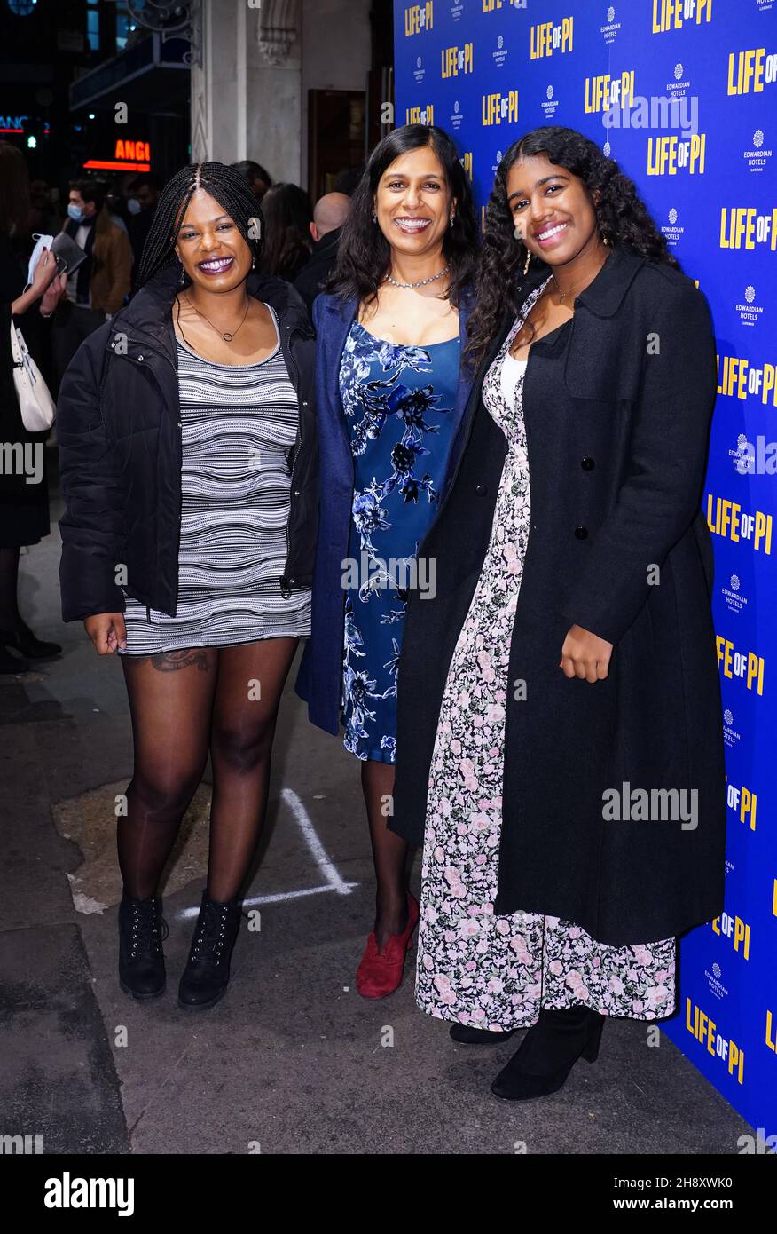 Lolita Chakrabarti (centre) with her daughters Jasmine Lester and Lila ...