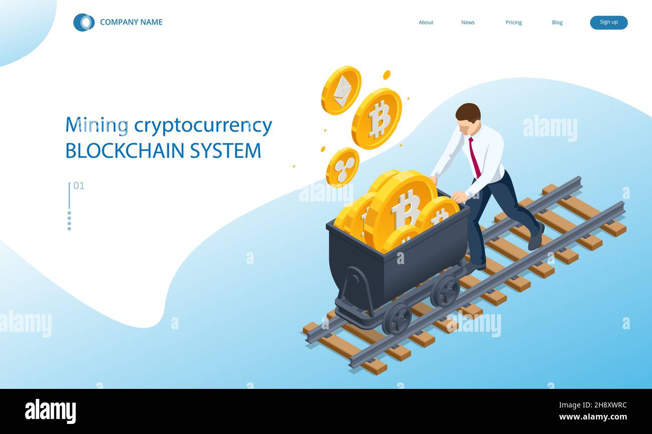 Isometric Cryptomining farm concept. Cryptocurrency Mining Equipment ...