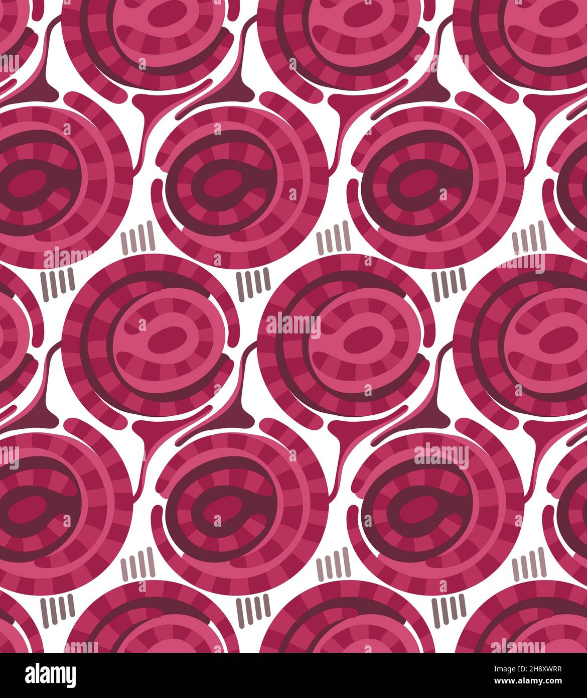Vector food seamless pattern. Halves of stylized beets, top view ...