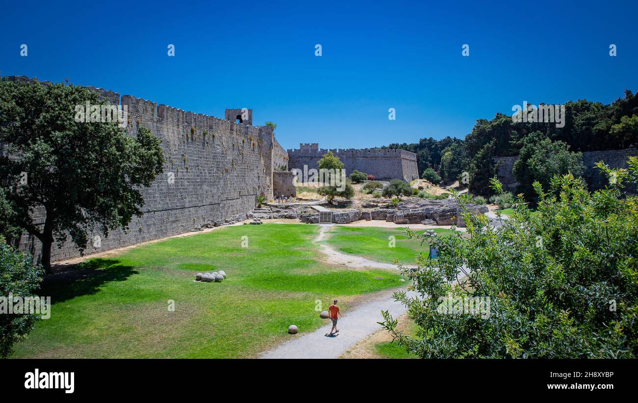 Famous historic Gate of Amboise in Rhodes, Greece Stock Photo - Alamy