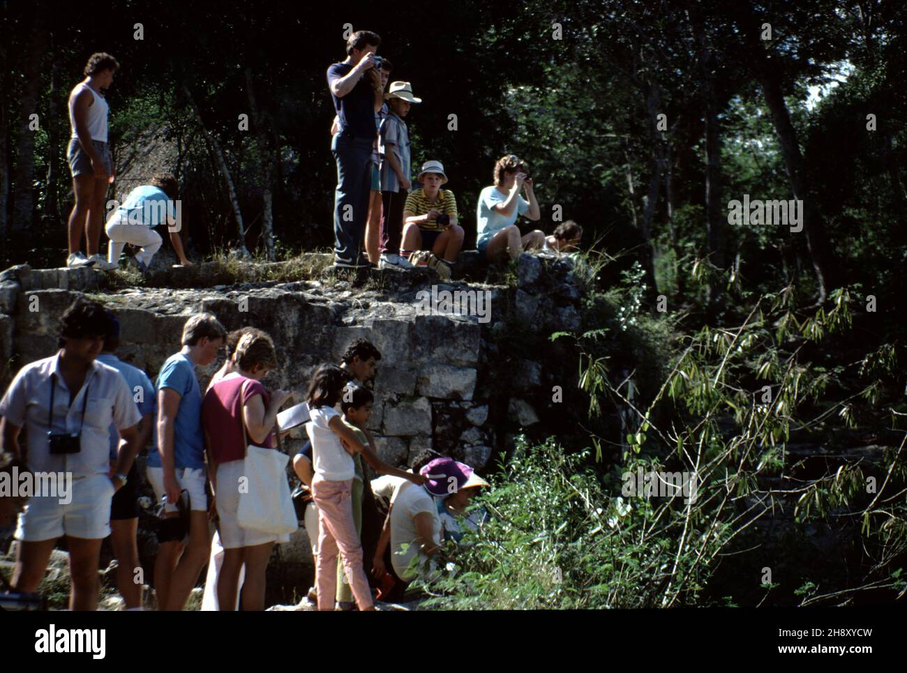 Chichen Itza Yucatan Mexico. 12/24/1985. Visitor pathway to Chichen ...