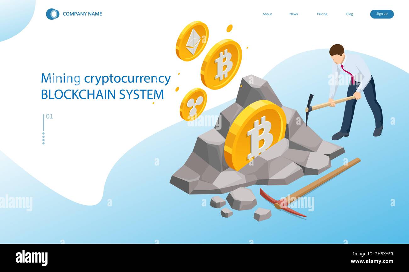 Isometric Cryptomining farm concept. Cryptocurrency Mining Equipment ...