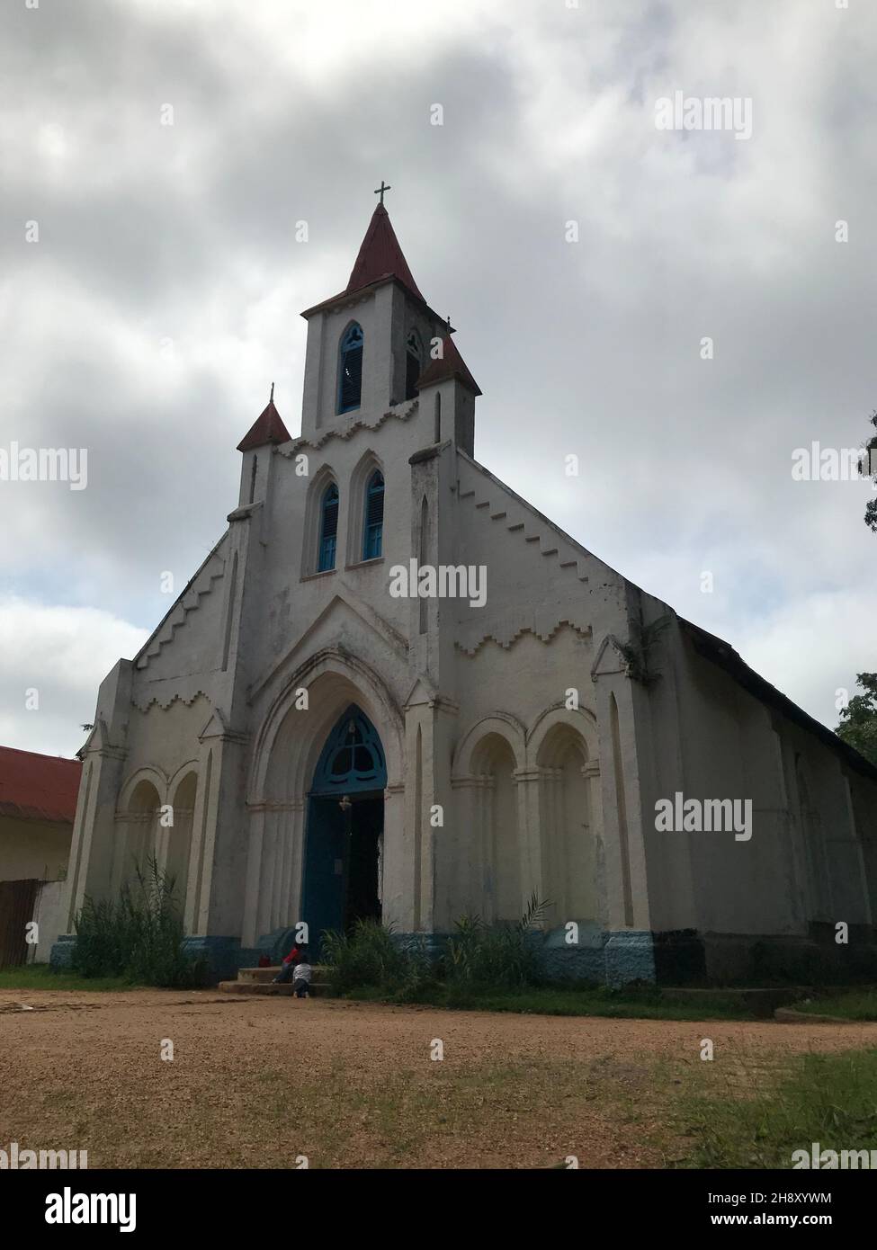 Churches from the colonial era still stand in the DRC. Here in Banalia ...