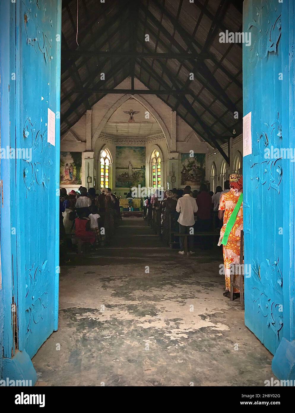 Churches from the colonial era still stand in the DRC. Here in Banalia ...