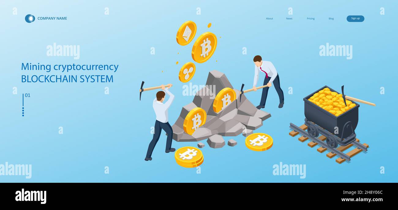 Isometric Cryptomining farm concept. Cryptocurrency Mining Equipment ...