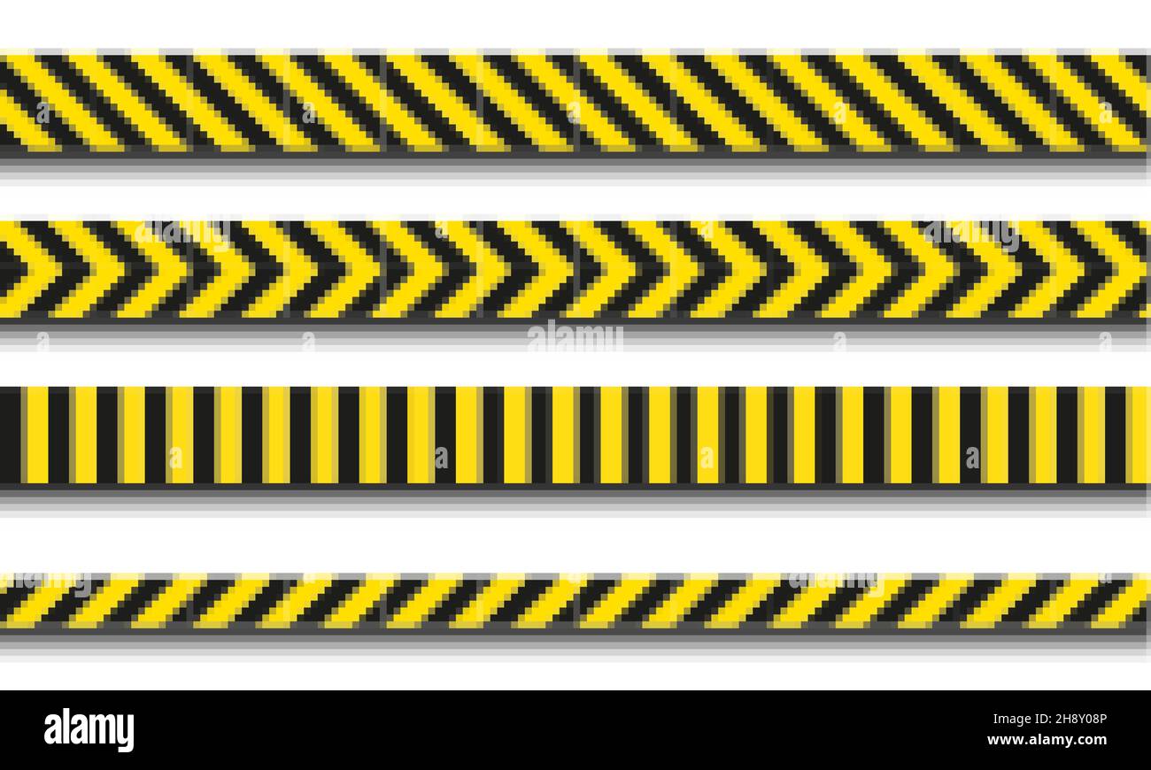 Yellow and black danger ribbons with shadow Stock Vector Image & Art ...