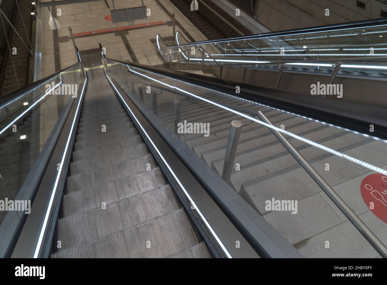 FRANKFURT, GERMANY - Oct 21, 2021: A high angle shot of a staircase ...