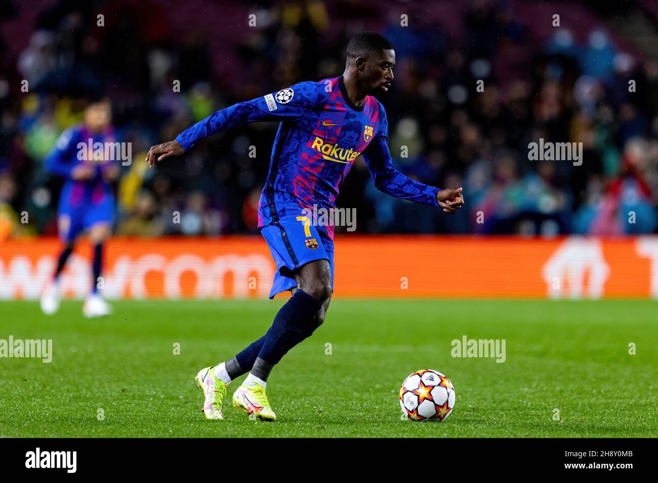 BARCELONA - NOV 23: Ousmane Dembele in action during the Uefa Champions ...