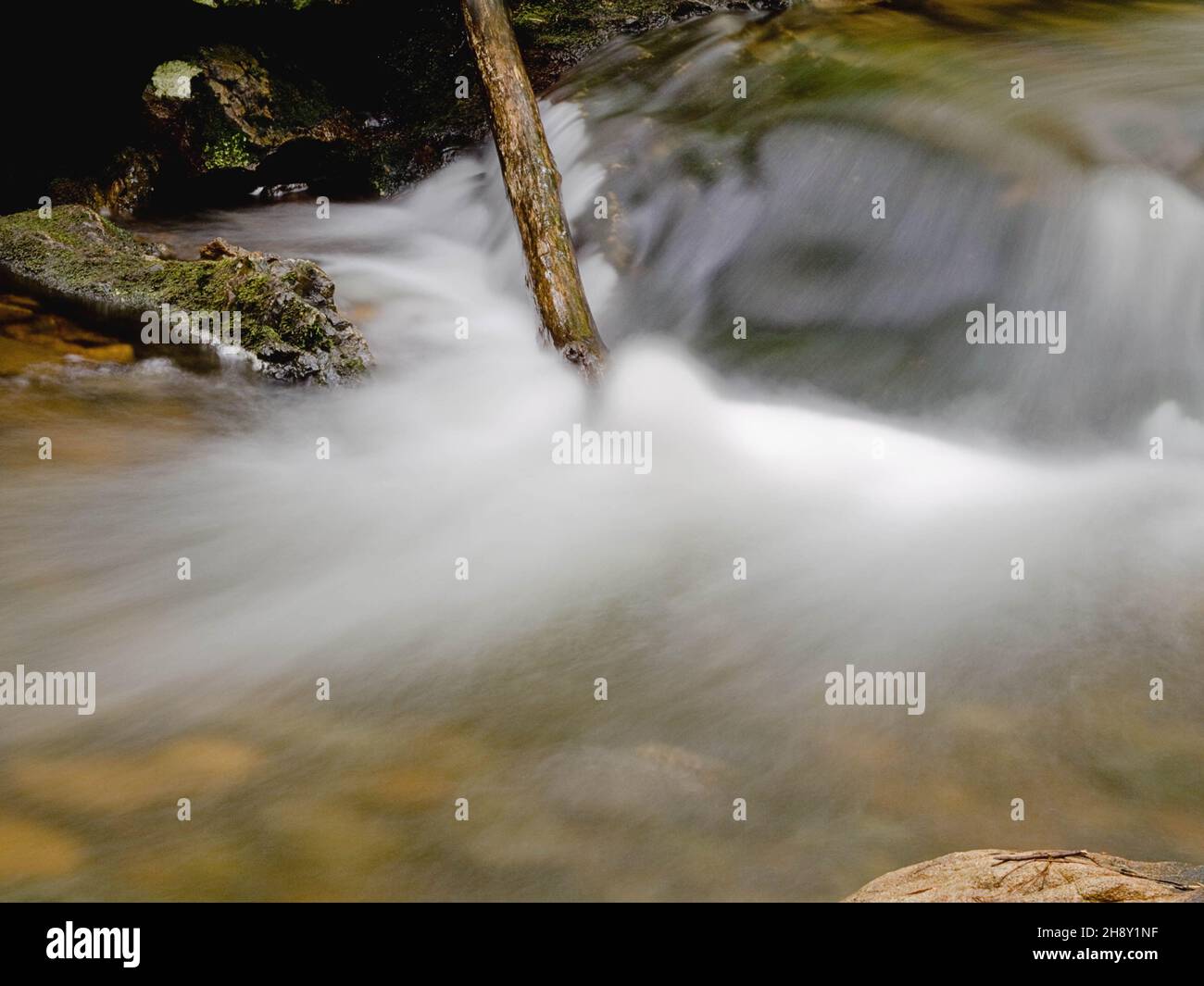 Rushing Water in stream with motion blur Stock Photo - Alamy