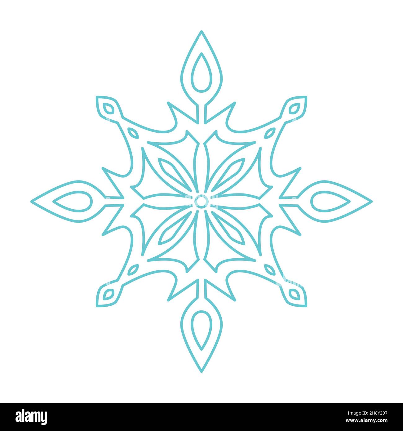 Snowflake icon. Simple flat vector line illustration isolated on white ...