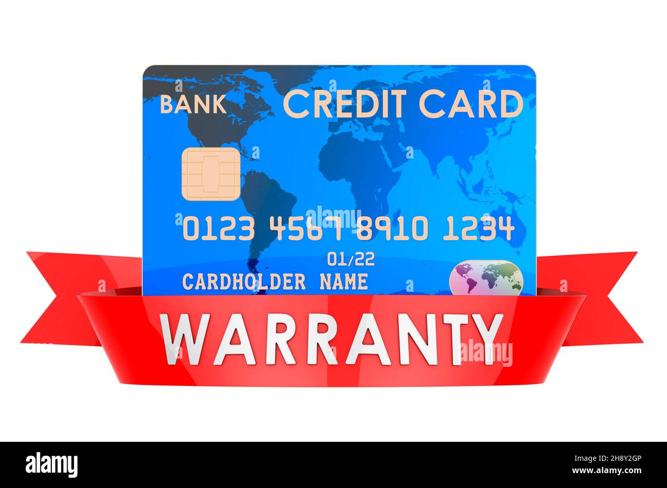 Bank cart warranty concept. 3D rendering isolated on white background ...