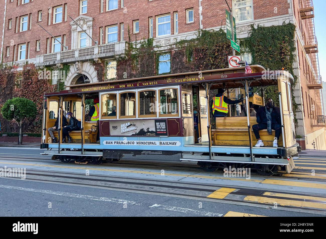 San Francisco, United States. 24th Nov, 2021. A cable car runs along a ...