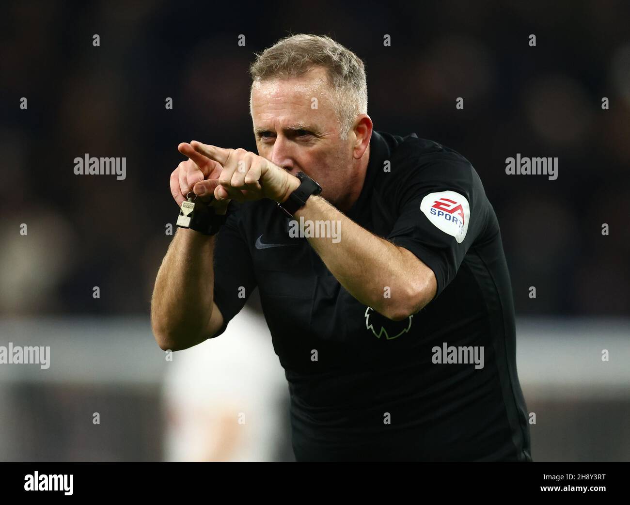 London, England, 2nd December 2021. Referee Jonathan Moss during the ...