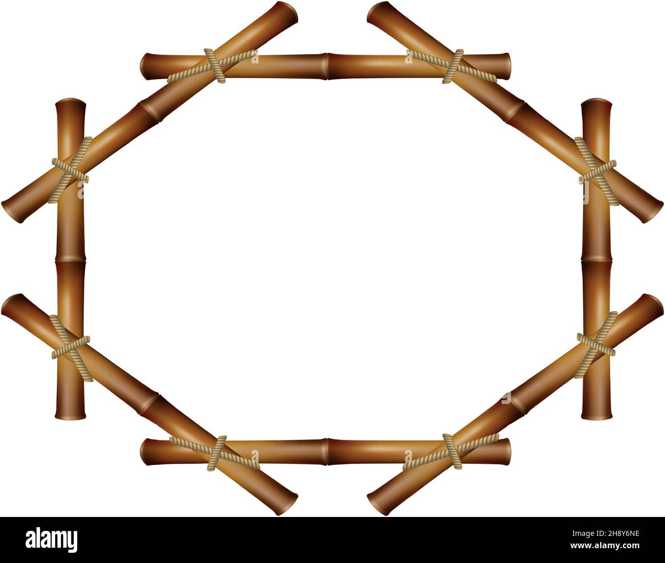 Traditional japanese rustic frame. Wooden stick border Stock Vector ...