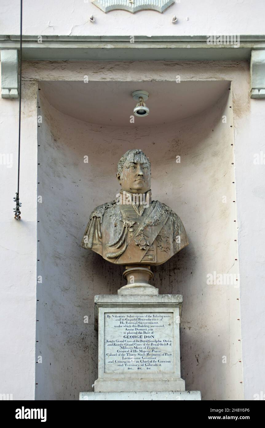 Bust of George Don in Gibraltar Stock Photo - Alamy