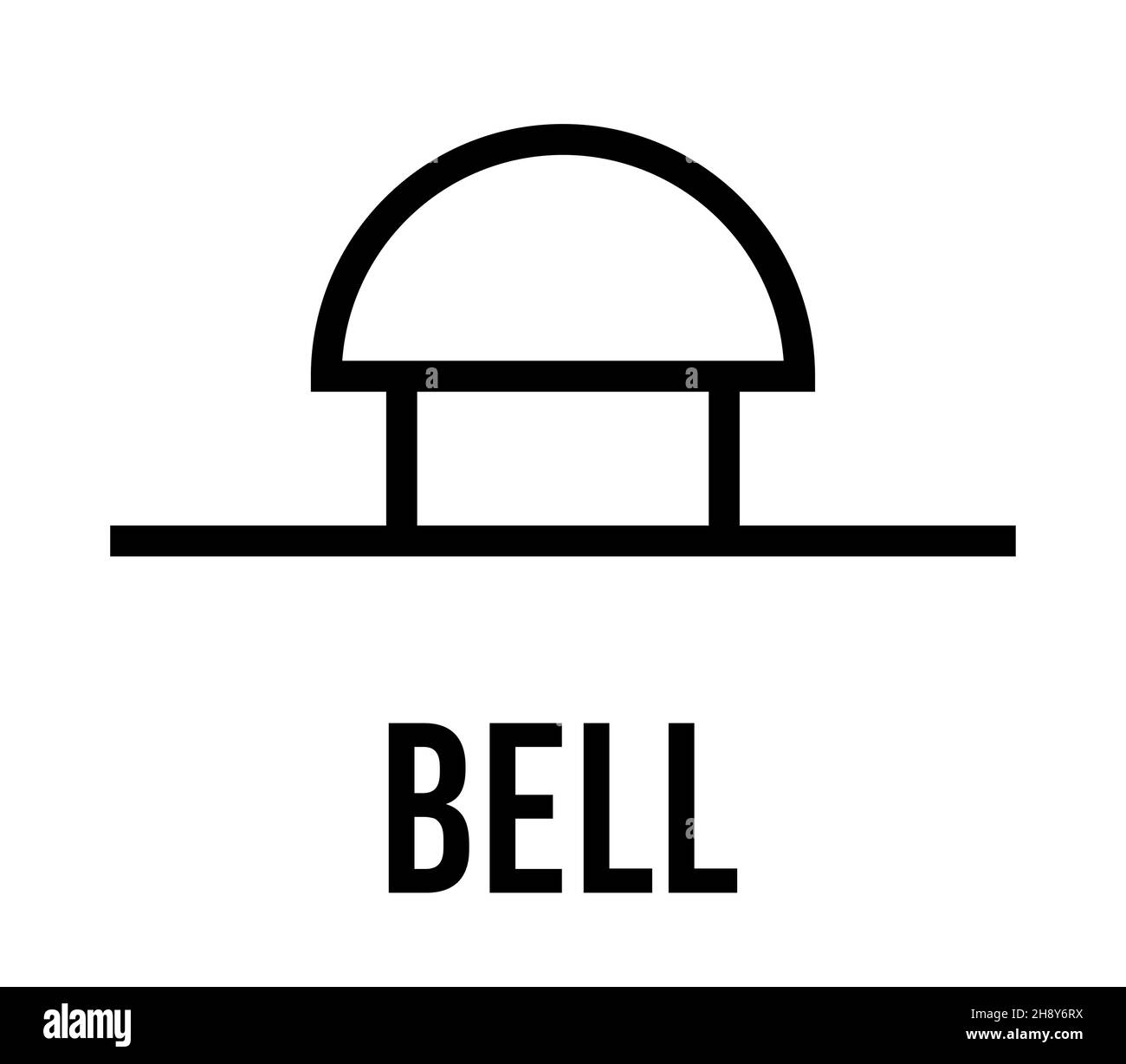 Bell electronic component, vector icon flat design concept. Electricity ...
