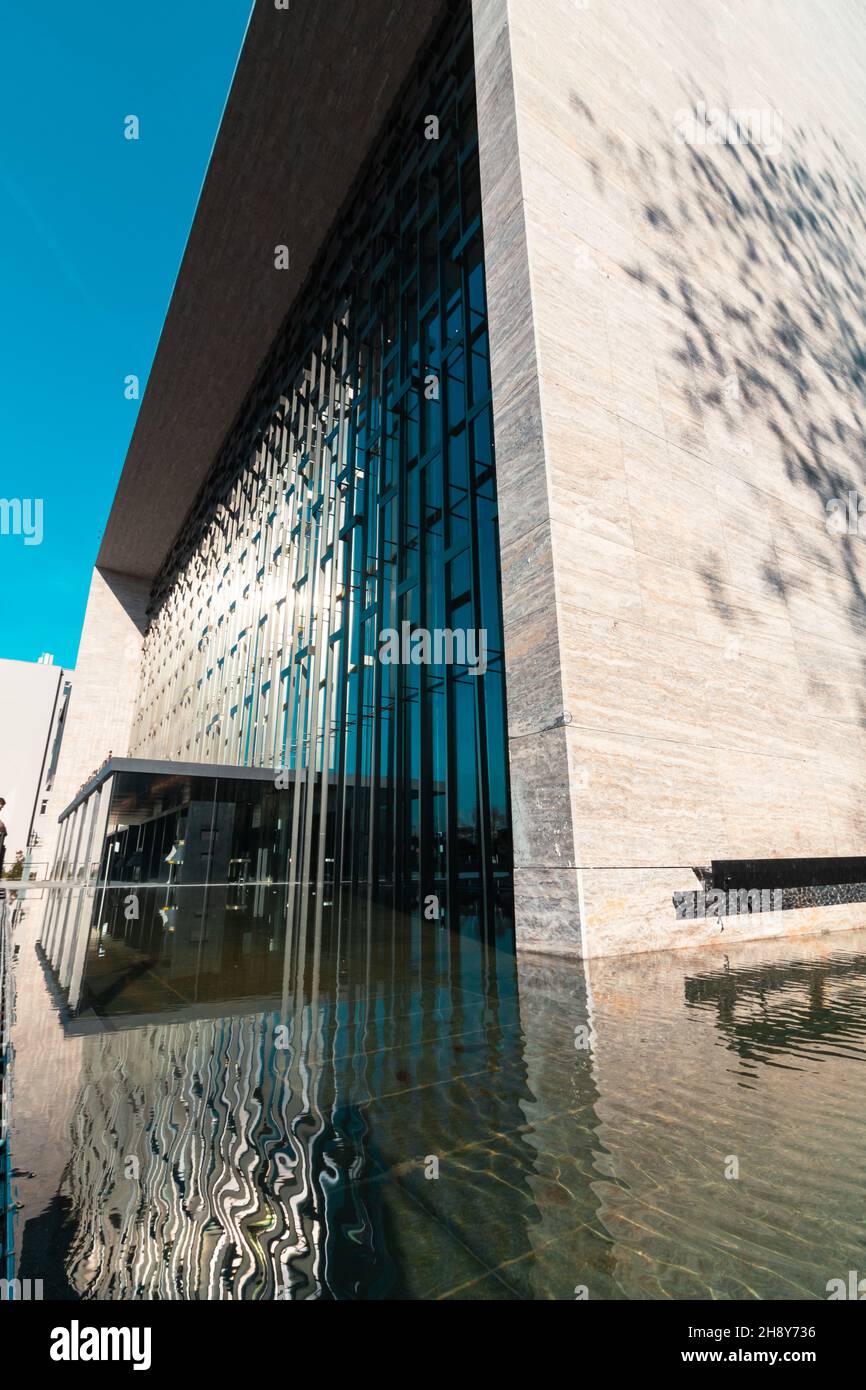 Ataturk Cultural Center. Ataturk Kultur Merkezi with reflection on the ...