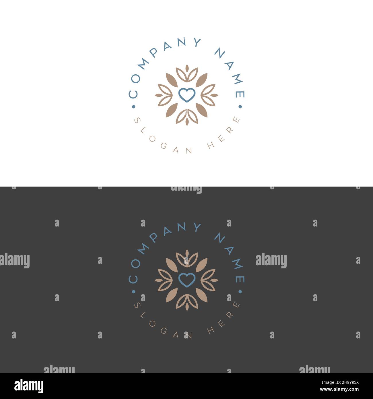 Abstract elegant tree leaf flower logo icon vector design. Universal ...