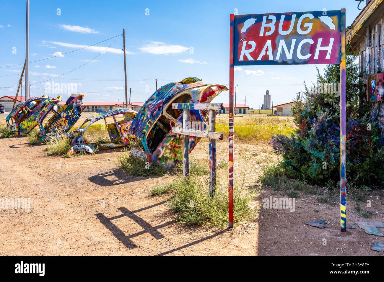 Panhandle, TX - Sept. 19, 2021: Slug Bug Ranch, 5 Volkswagen Beetles ...